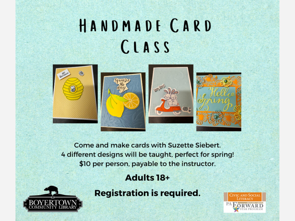 Handmade Card Class | The Boyertown Area Expression